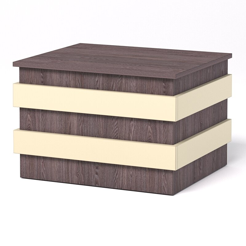 Тумба №1А для витрин "сладость" шириной 600мм, Ясень Анкор и Крем Вайс U31105-U2236