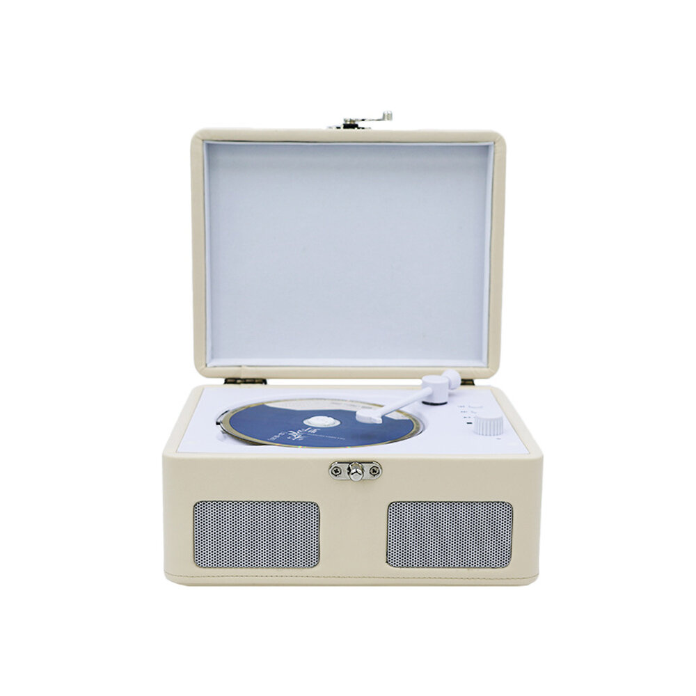 Retro CD Player Многофункциональный лотковый BT Плеер Аудио Платформы Воспроизведение с USB-накопителя Портативный CD Плеер с пультом дистанционного управления Встроенные 2 колонки Зарядный Беспроводной Поток музыки для дома Розовый Черный Коричневый