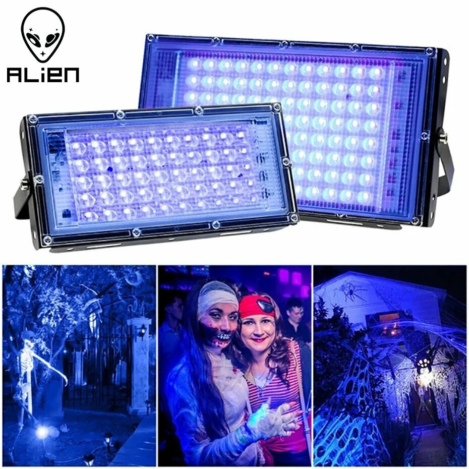 Alien 50W/100W УФ-фонарь для сцены, 220V NO Plug, Фиолетовый