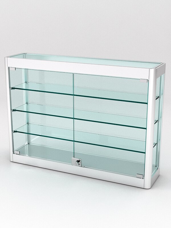 Витрина из профиля настенная "вайб ИКС" №3-3П-С-170 (задняя стенка Cтекло), Серый