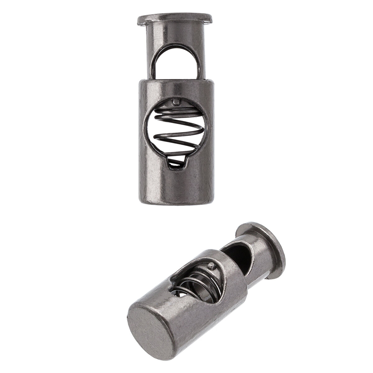 Фиксаторы для шнурков металлические MFR18, 20х8 мм, отверстие 5 мм, цвет матовый никель, 25 штук