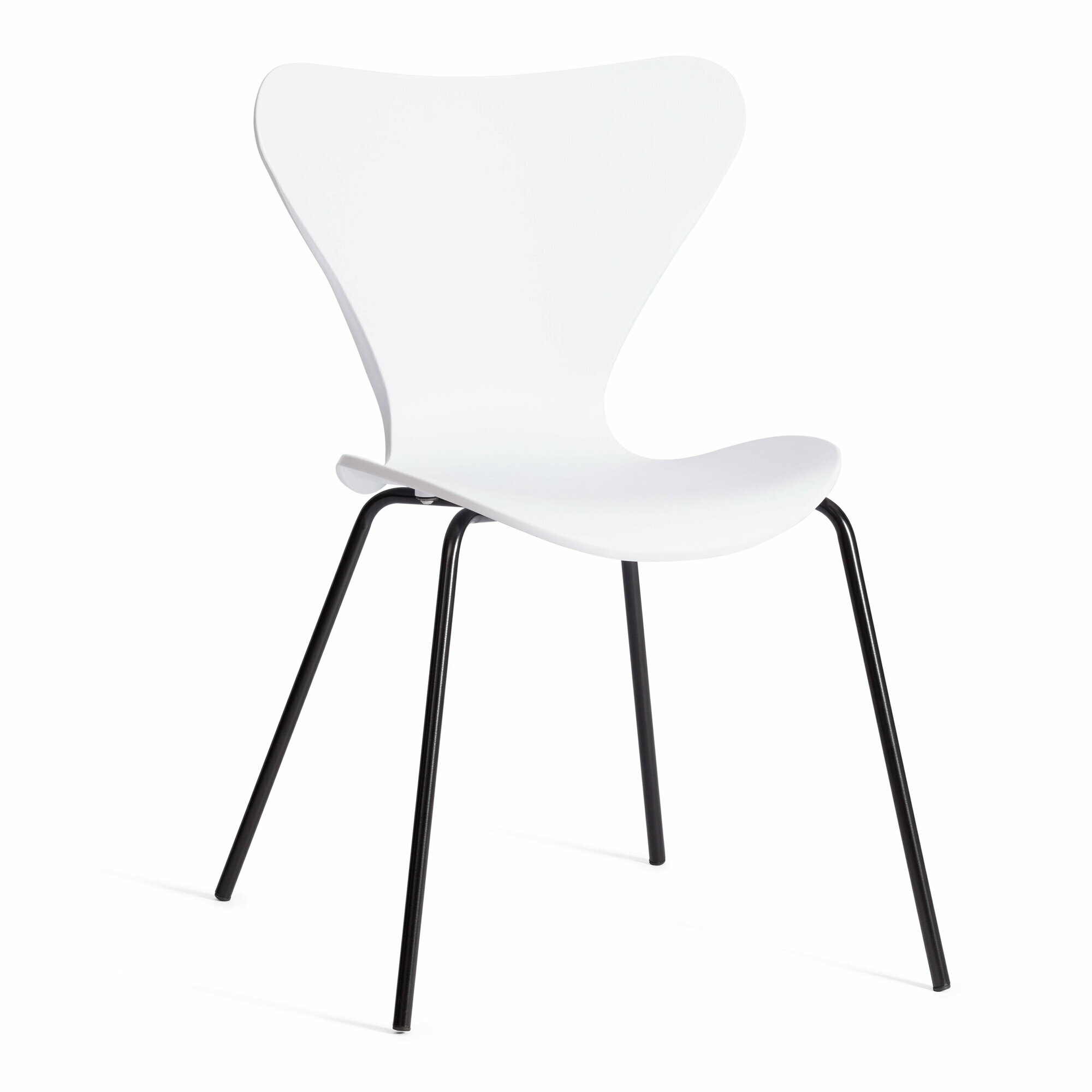 Стул для кухни со спинкой TetChair, 1 шт, пластик, белый