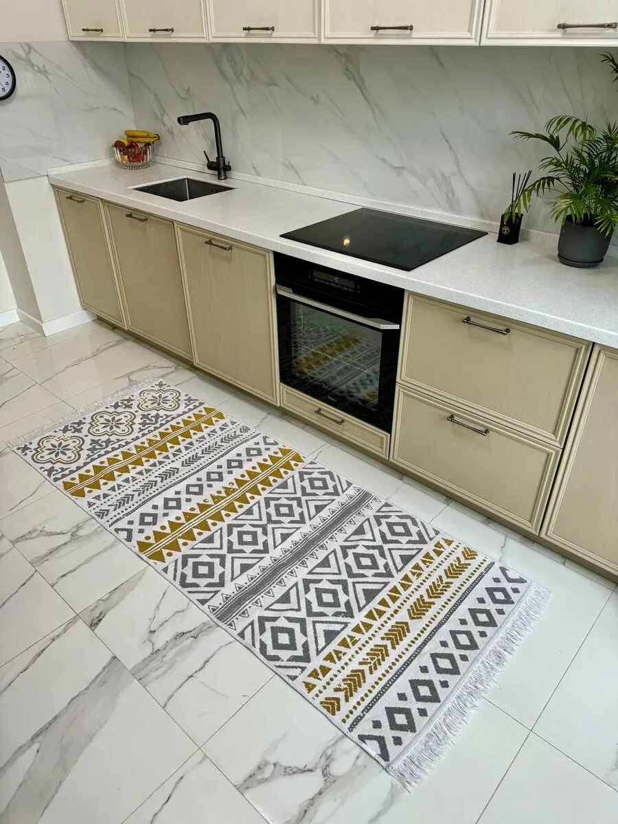 Ковровая дорожка 80х200 см Green Carpet, двусторонний безворсовый килим, Турция