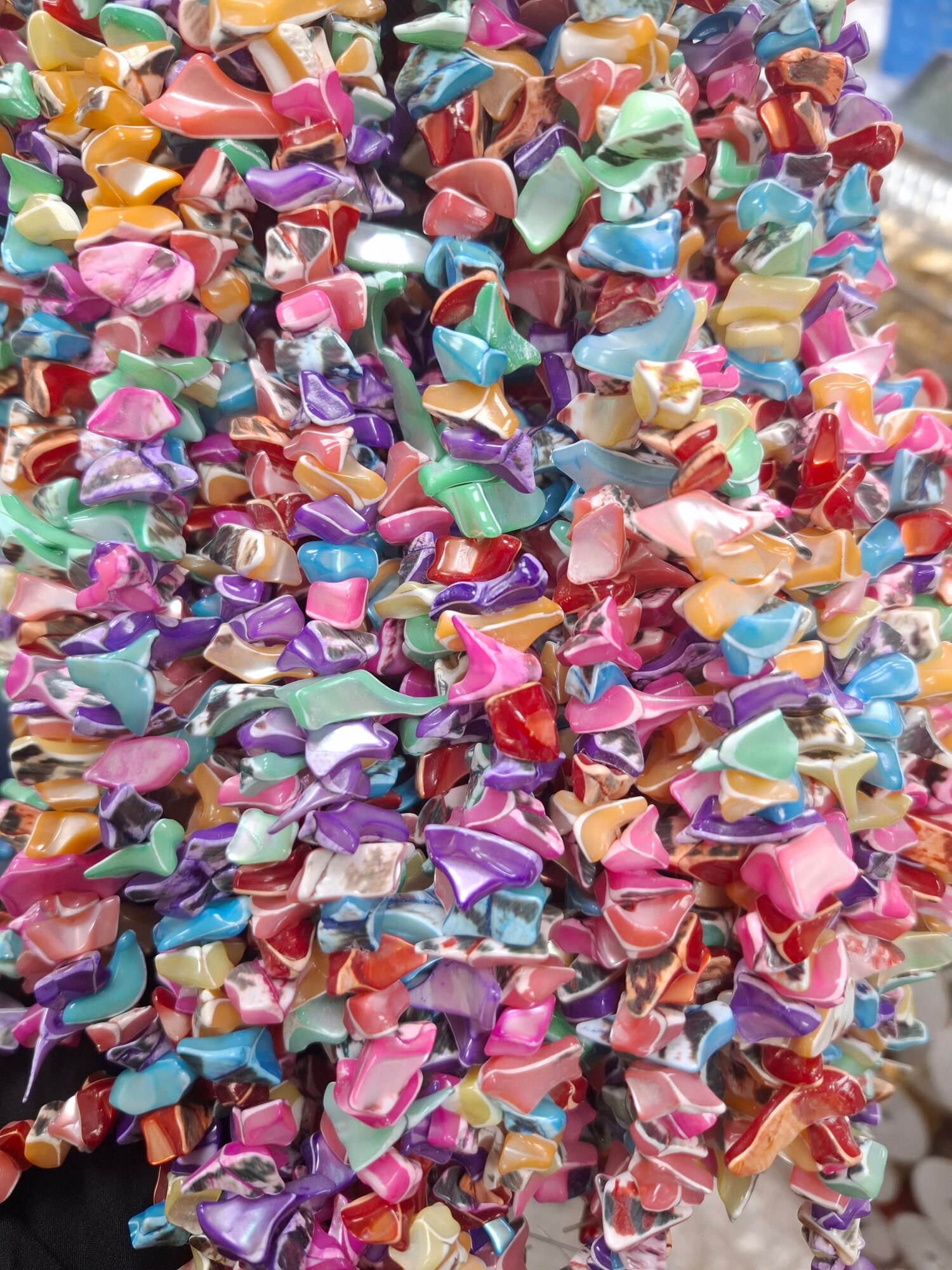 Перламутр натуральный для изготовления украшений Нить 36 см Размер 5-18 мм