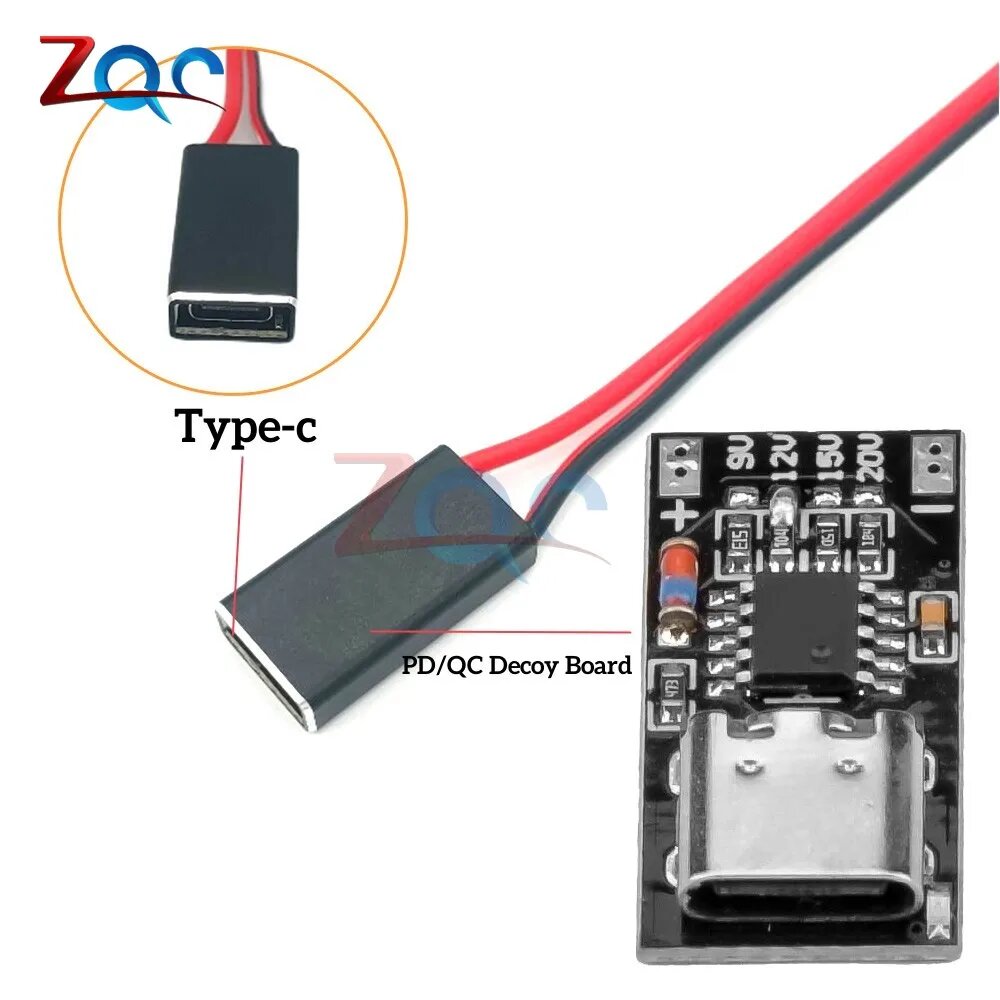 USB Type-C PD обманка, модуль, Color: Board with shell — фото 1