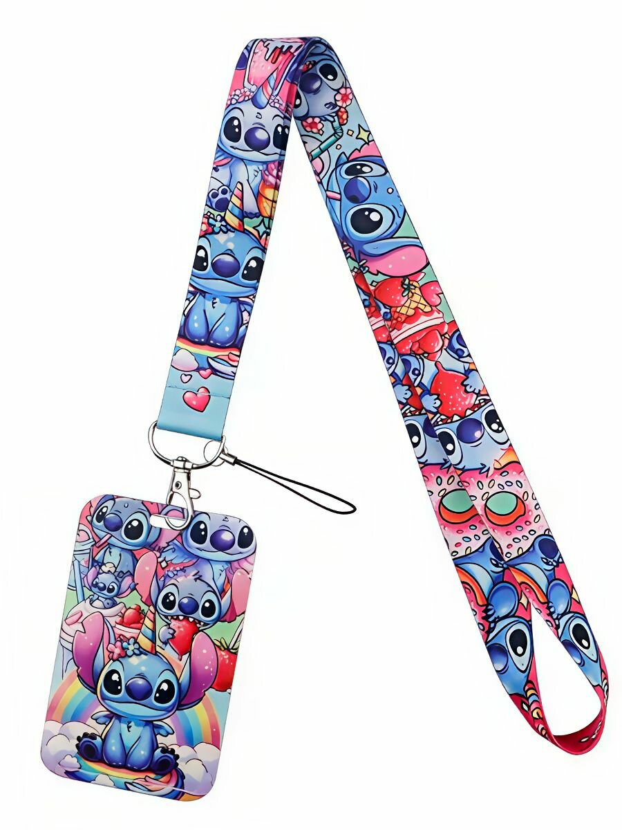 Бейдж для пропуска на шею Стич из мультфильма Лило и Стич