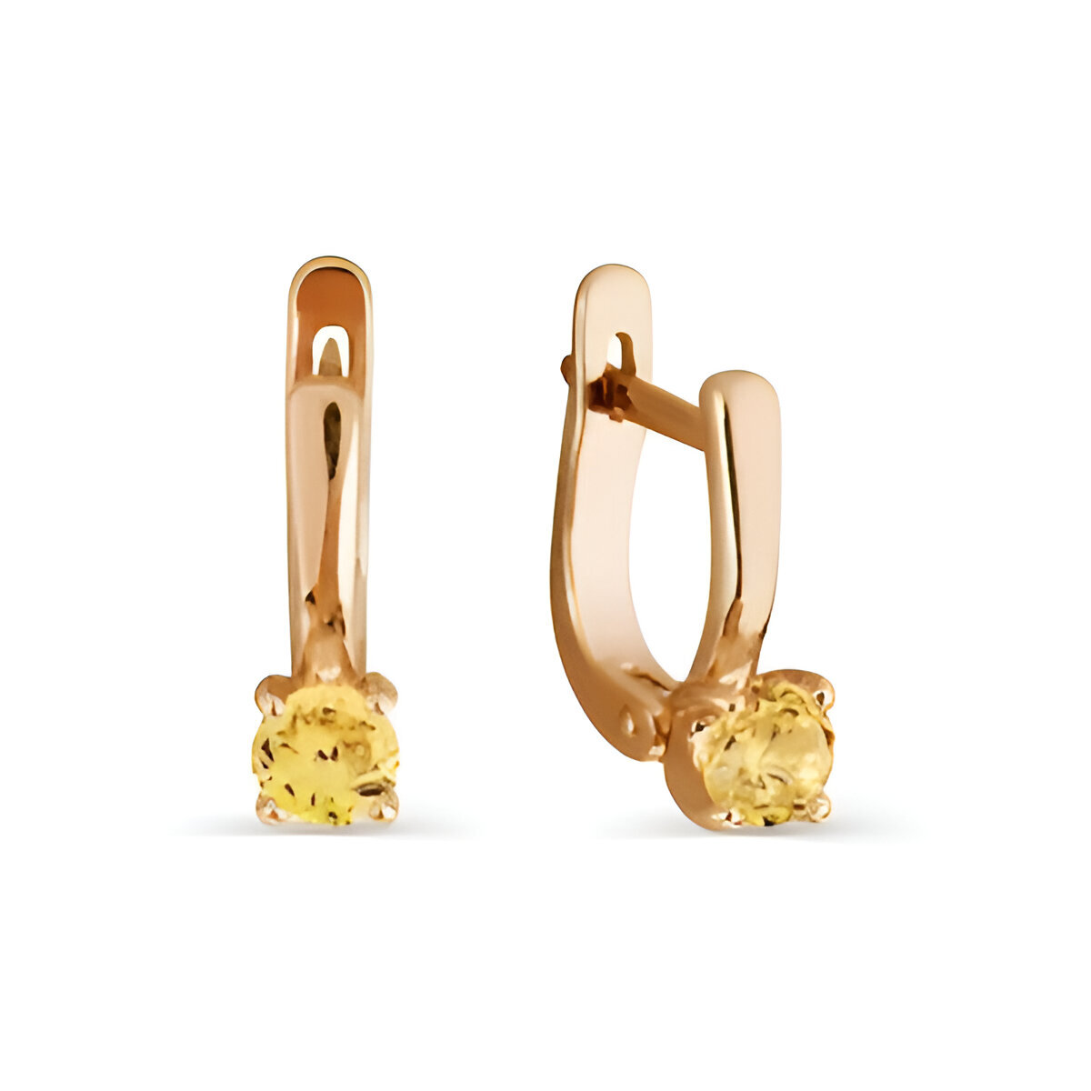 Серьги, красное золото, 585 проба, золочение, фианит