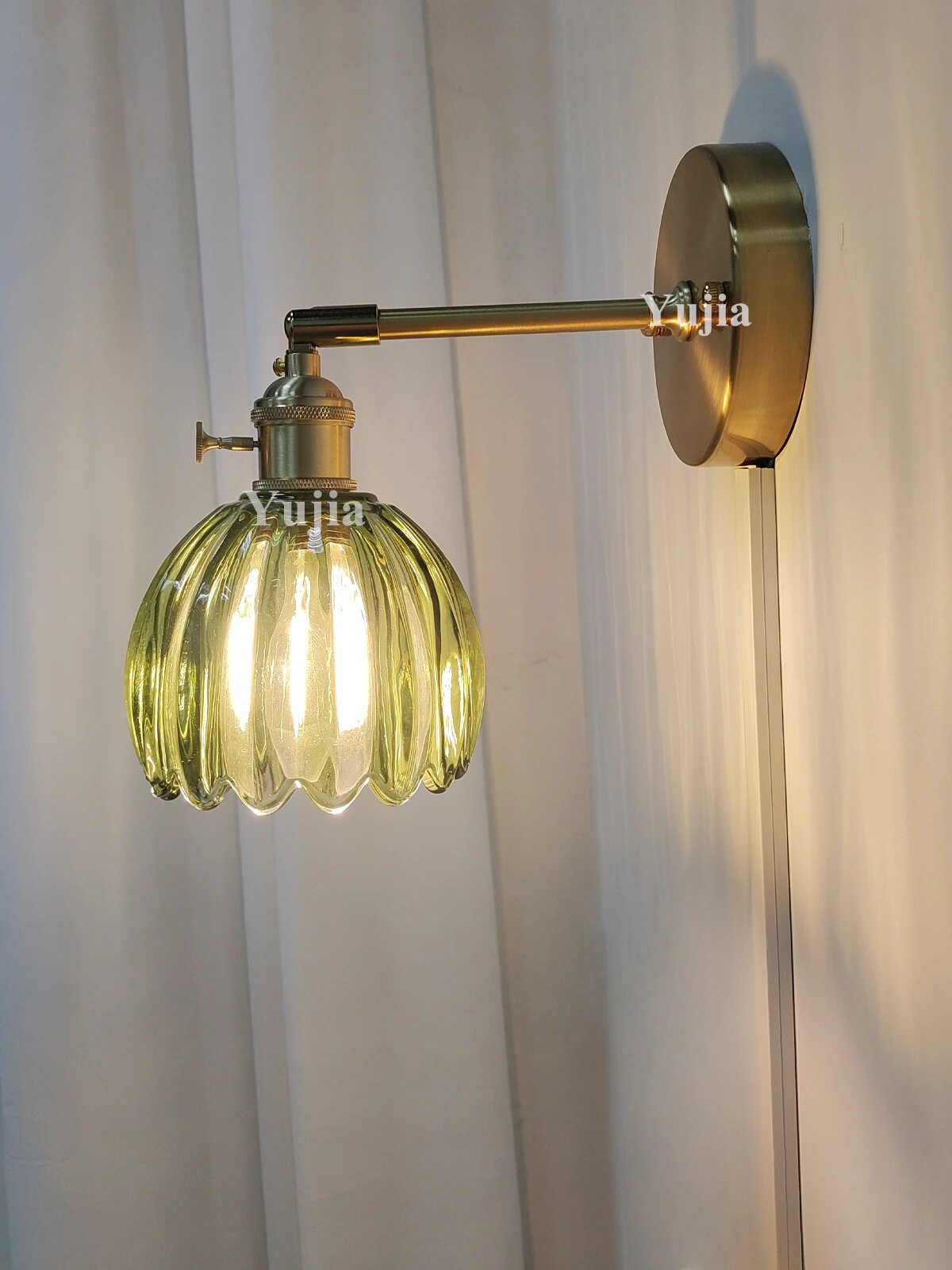 Настенный светильник WGNUUC цветочный стеклянный, Bulb not included, зеленая люстра