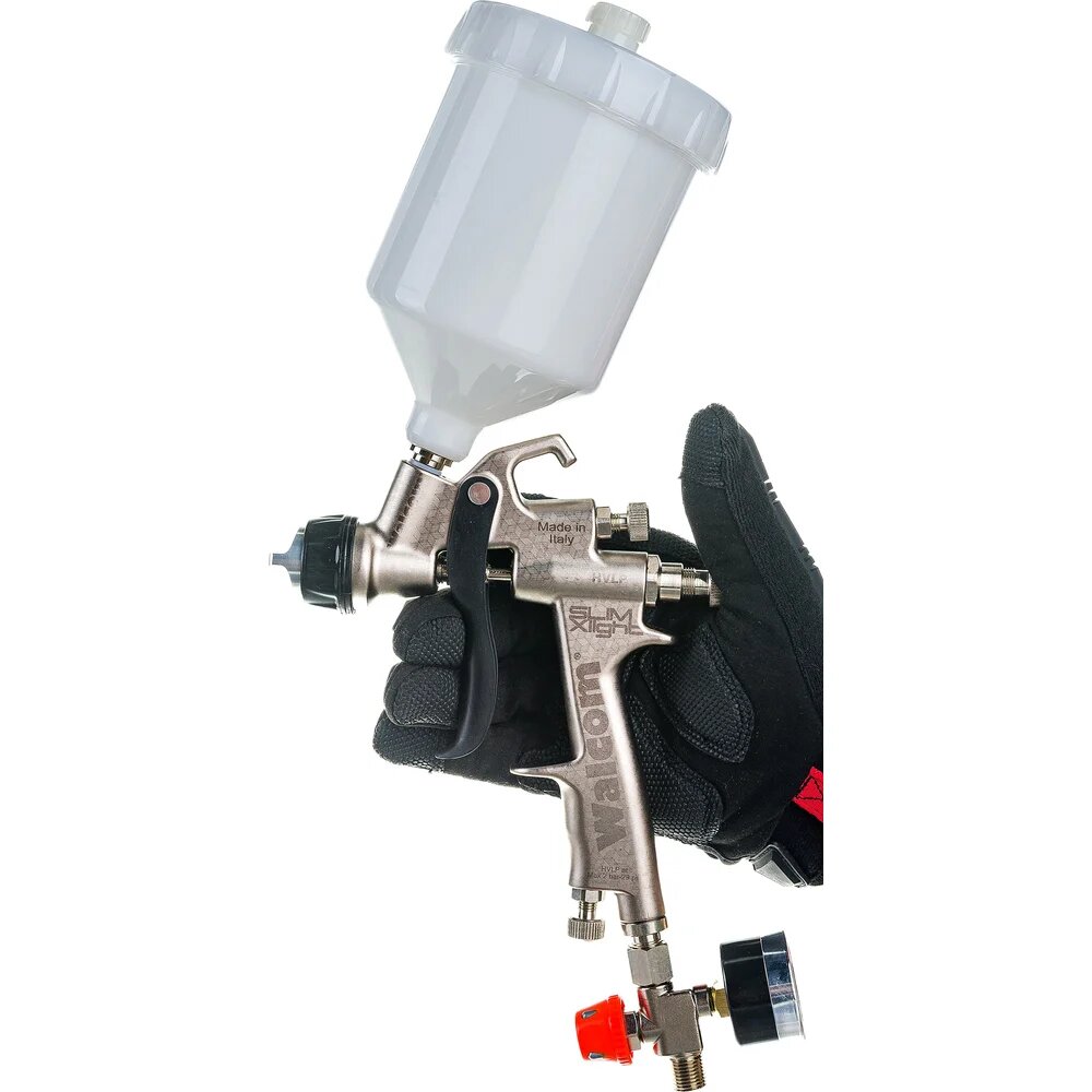 Краскопульт WALCOM SLIM XLIGHT HVLP 1.4 мм 833014, пневмокраскопульт с верхним баком и соединением HVLP‑технология — фото 1
