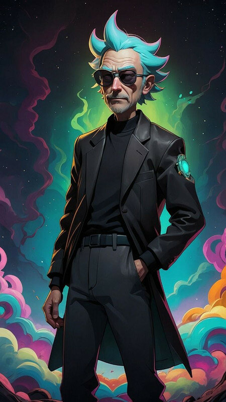 Картина для вышивания алмазной мозаикой 40х50см, без рамки. Rick and Morty Круглый бриллиант