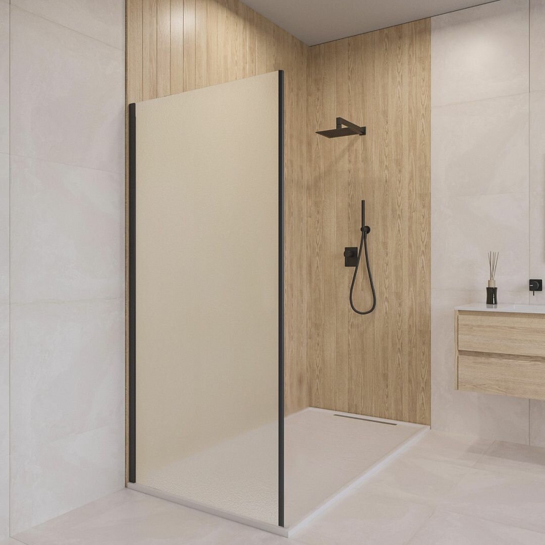 Боковая панель для душевого ограждения RGW Z-03B 80 черный, рефленое