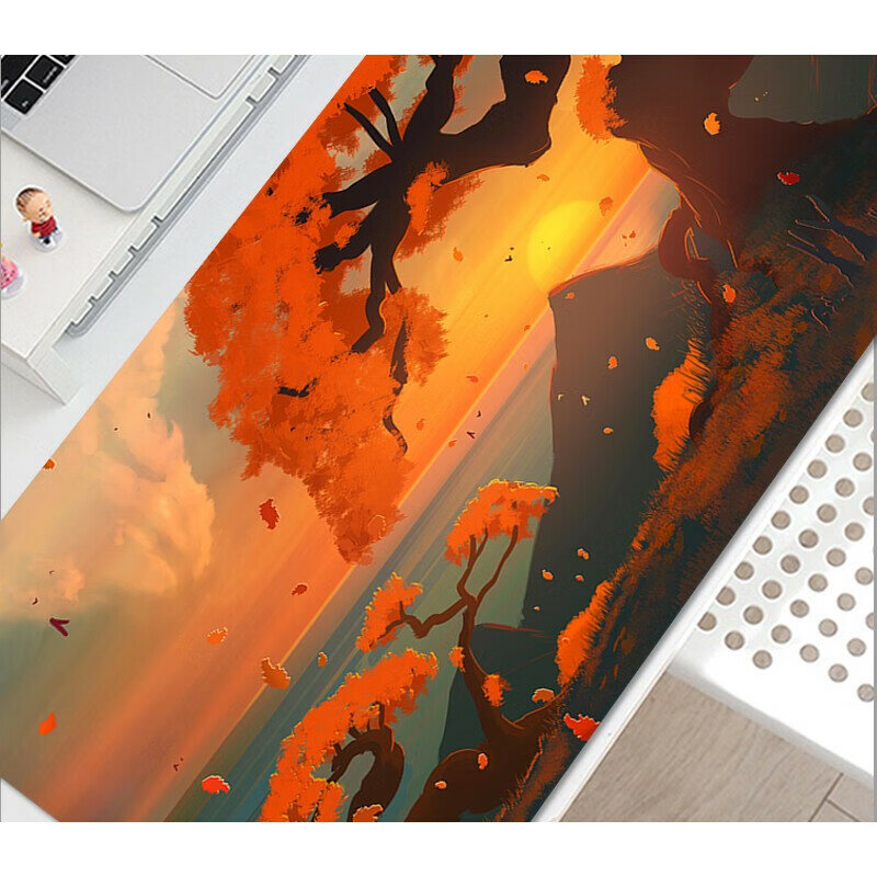LESAILES LESAILES Autumn Tree Gaming Mouse Pad Extra Large Office Computer Keyboard Desk Pad Thickened 1 Meter Yellow Orange Color 1000*400*3mm