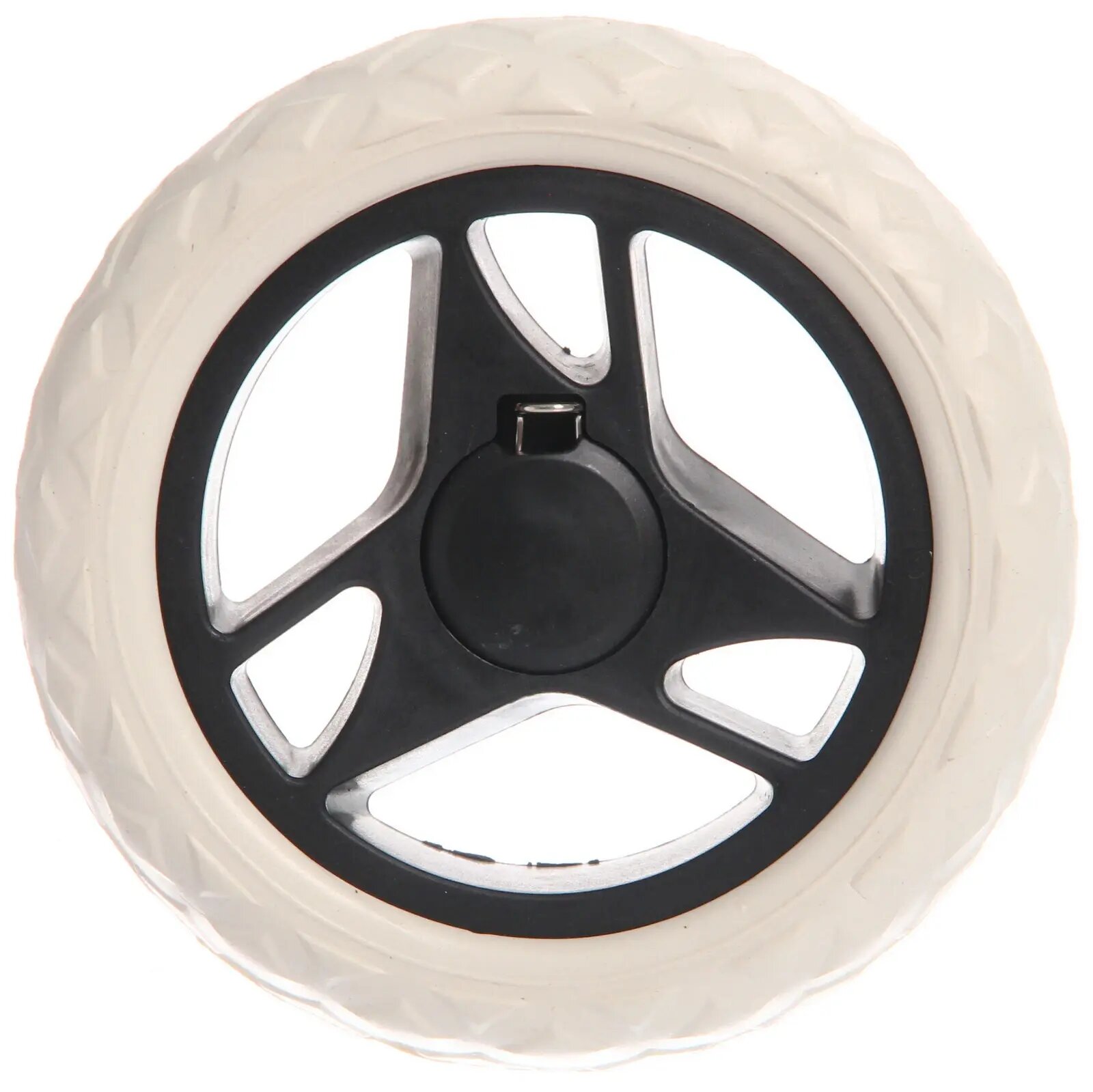 Колесо для тележки 17х3,3см, черно-белое, высокопрочное, с эластичным ободом