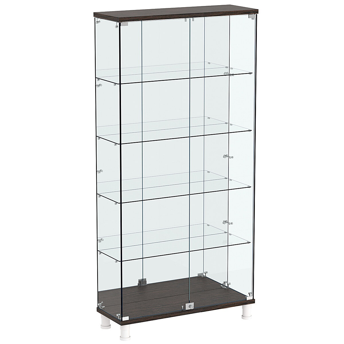 Витрина рондо №3-2 на ножках (задняя стенка зеркало), Дуб Венге