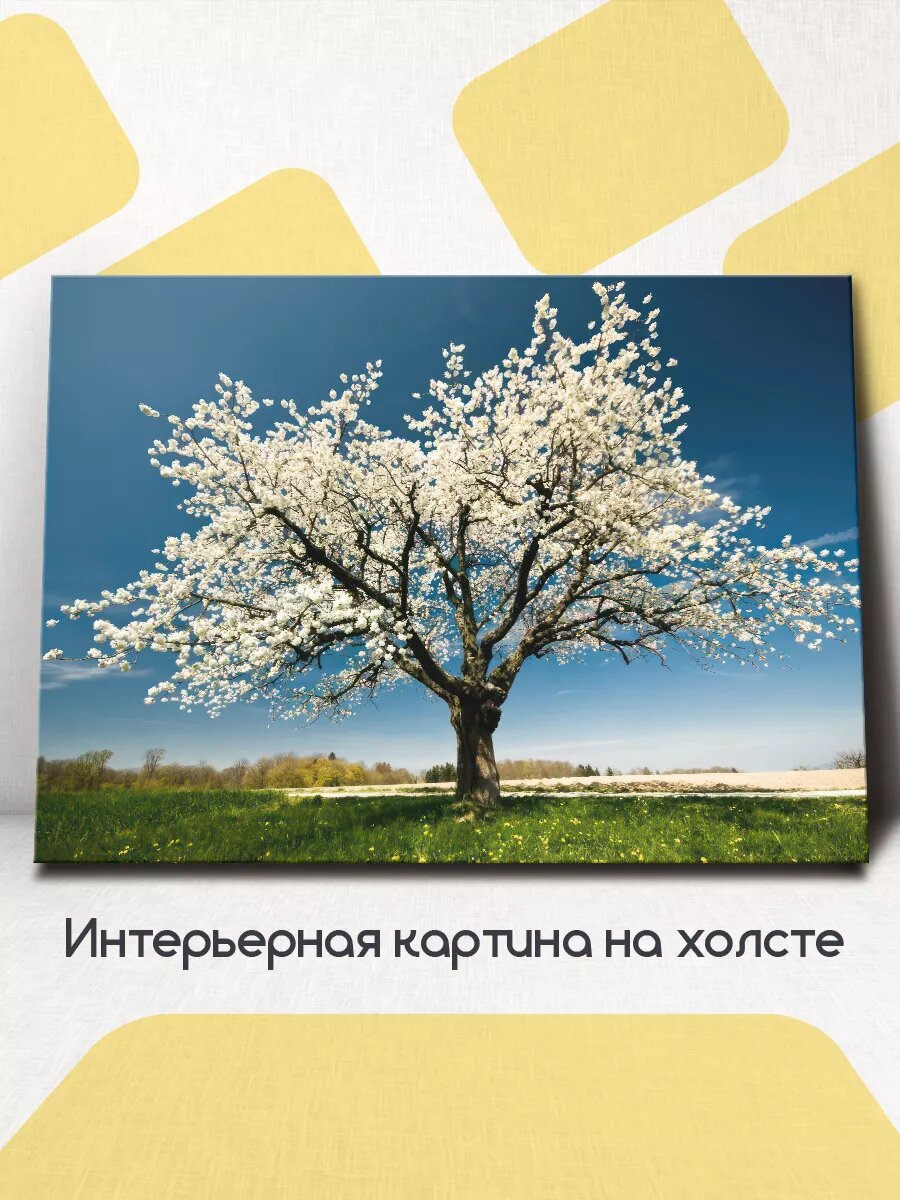 Картина на стену интерьерная Яблоня в цвету 60x45 см