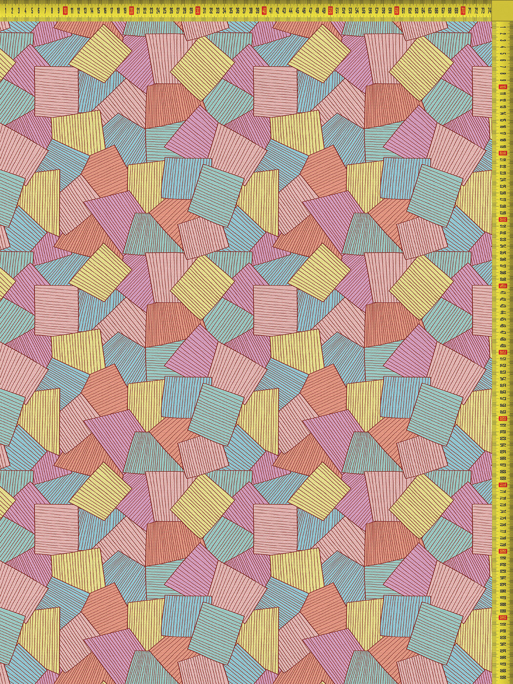 Отрезная ткань для мебели Ambesonne "Разбросанные листы бумаги" метражом для рукоделия и шитья, оксфорд, 155 см