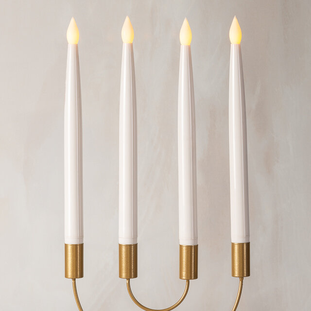 Столовые светодиодные свечи Вечер в Брюсселе 28 см, 4 шт, с пультом управления, на батарейках, IP20, Winter Deco, 4060433