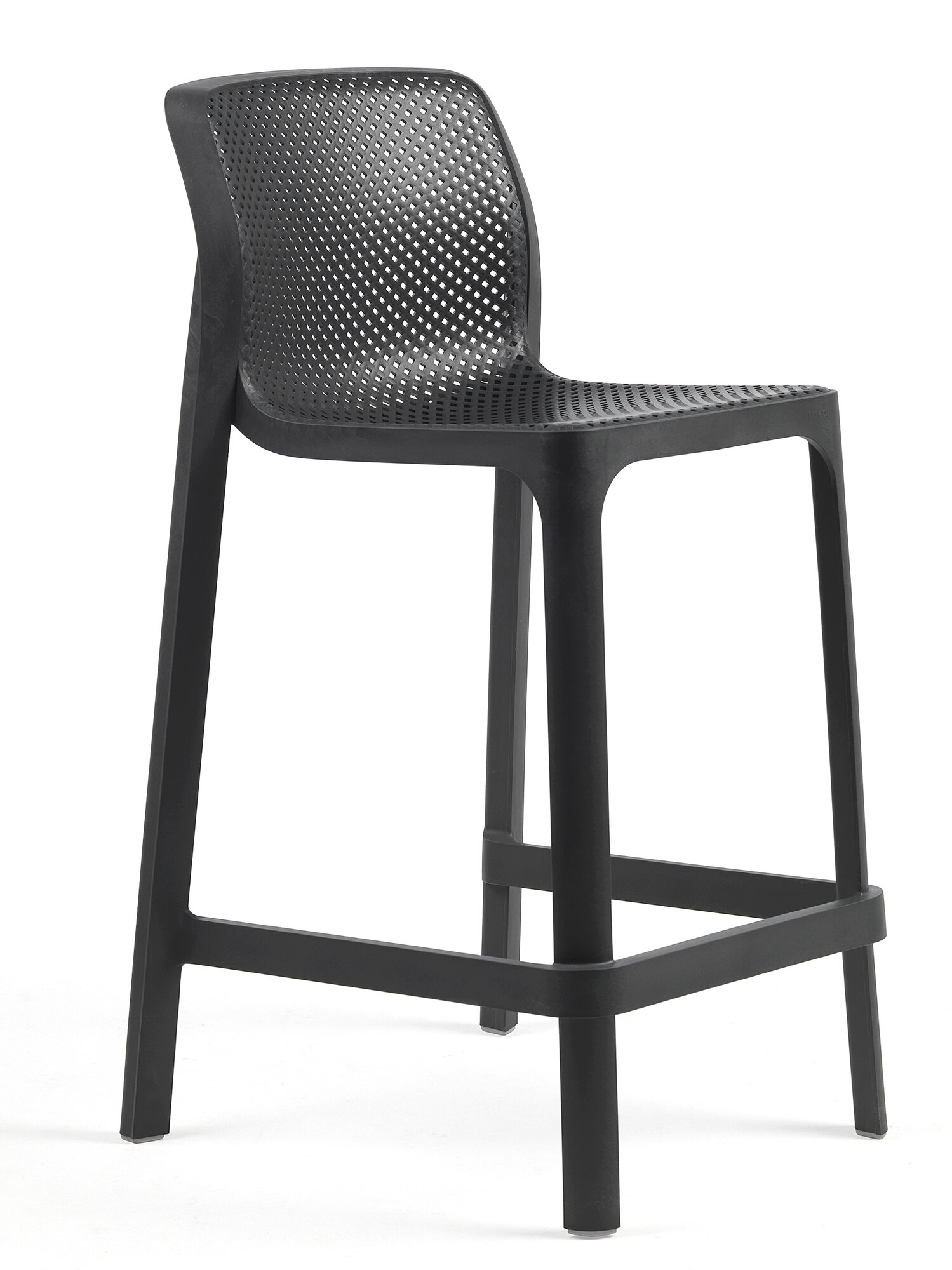 Стул полубарный Nardi Net Stool Mini, Италия, высота сиденья 65 см, до 120 кг, цвет антрацит