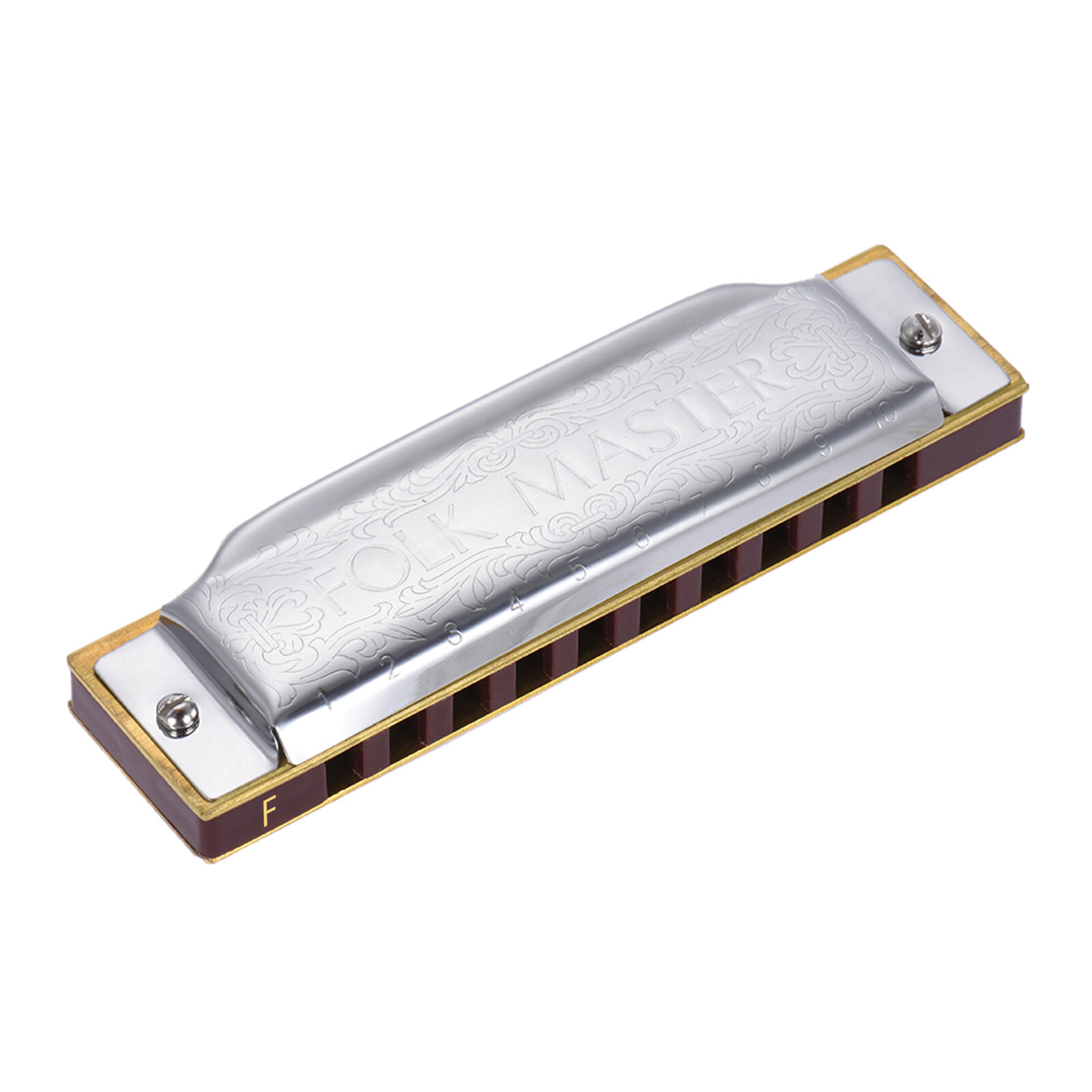 Suzuki 1072-F Folkmaster Standard 10-Hole Diatonic Harmonica Key of F 20 Tone для Beginner Student