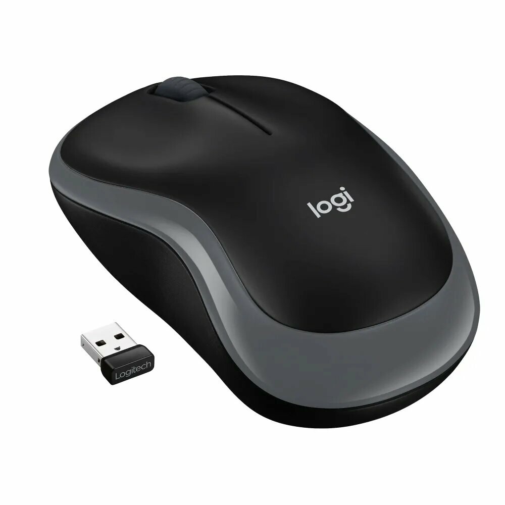 Logitech G Мышь беспроводная M185, серый