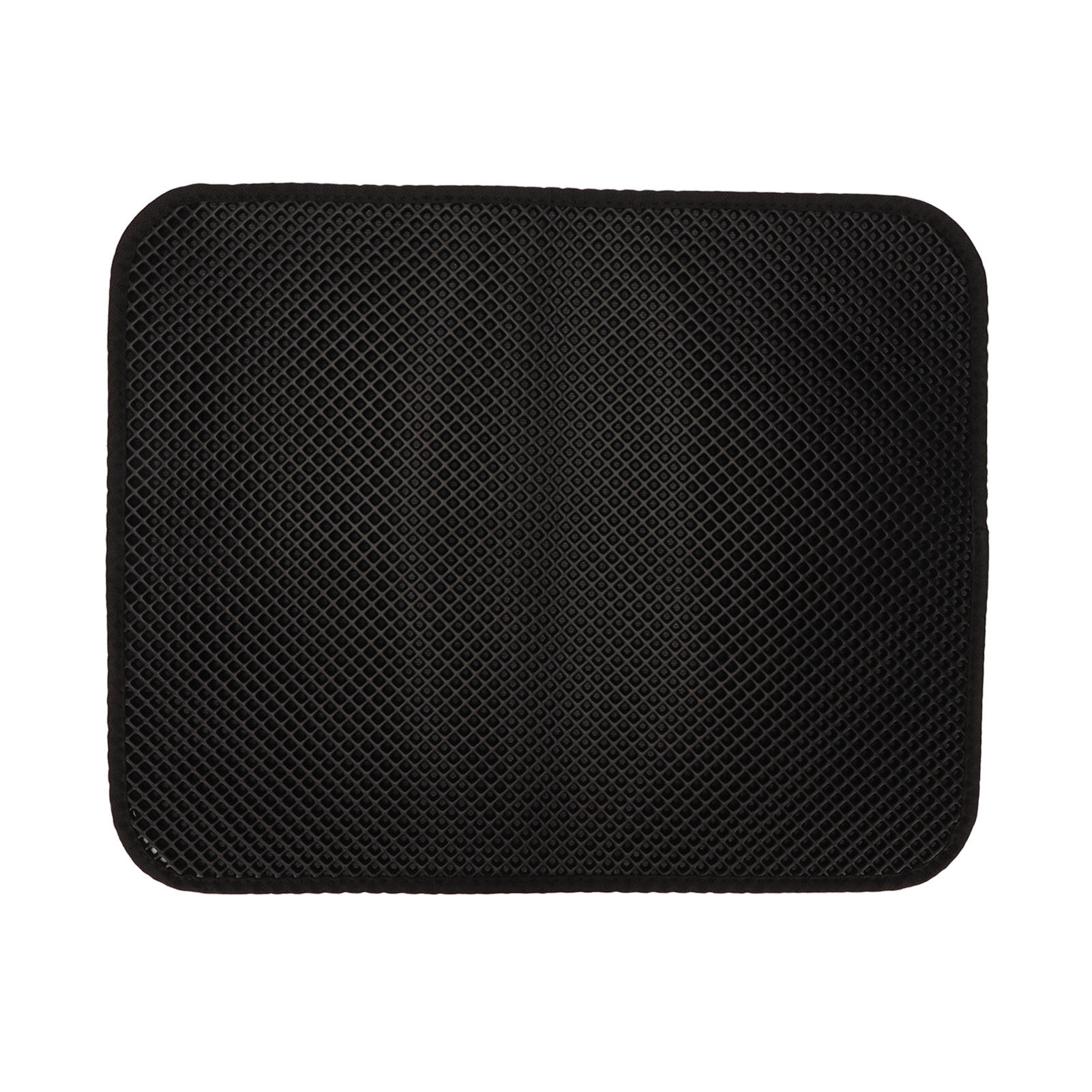 Cat Litter Pad Prevent Slip Waterproof Bottom Double Layer EVA Trapping Mat for Kitten 50x40cm Black