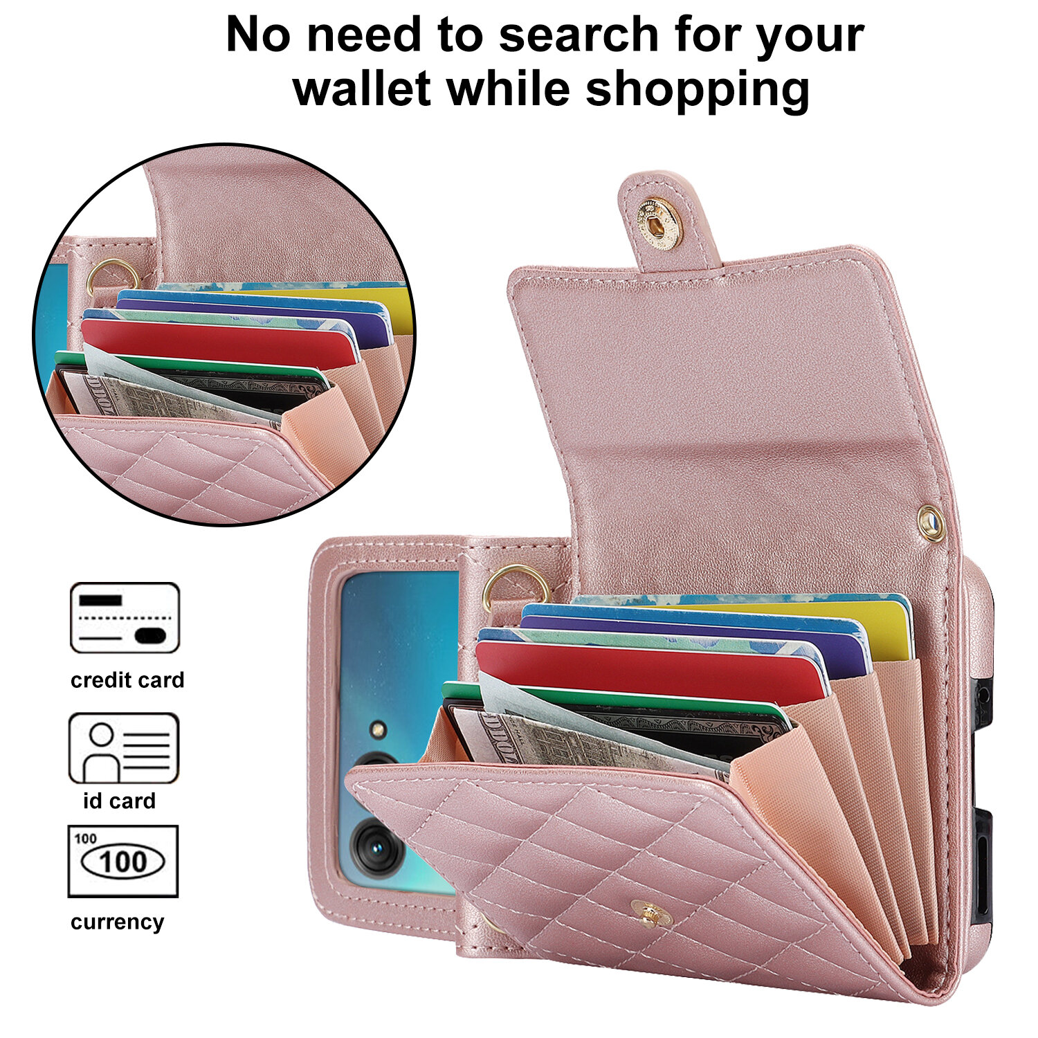 Подходит для Motorola Razr 40 Ultra / Моторола Разр 40 Ультра Модный Чехлы для телефонов, Кошелек премиум-класса, кожаный чехол для мобильного телефона, Motorola Moto 40 Ultra, подставка, soft touch