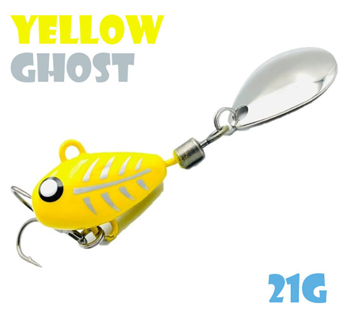 Блесна Тейл-Спиннер для рыбалки Uf-Studio Hurricane 21g #Yellow Ghost
