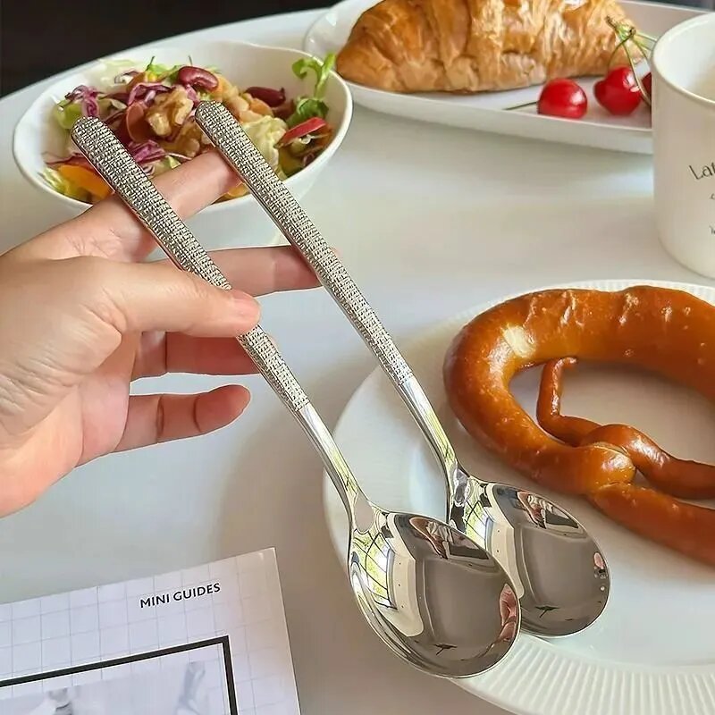 Ложка для салата 2 предм. серебристый