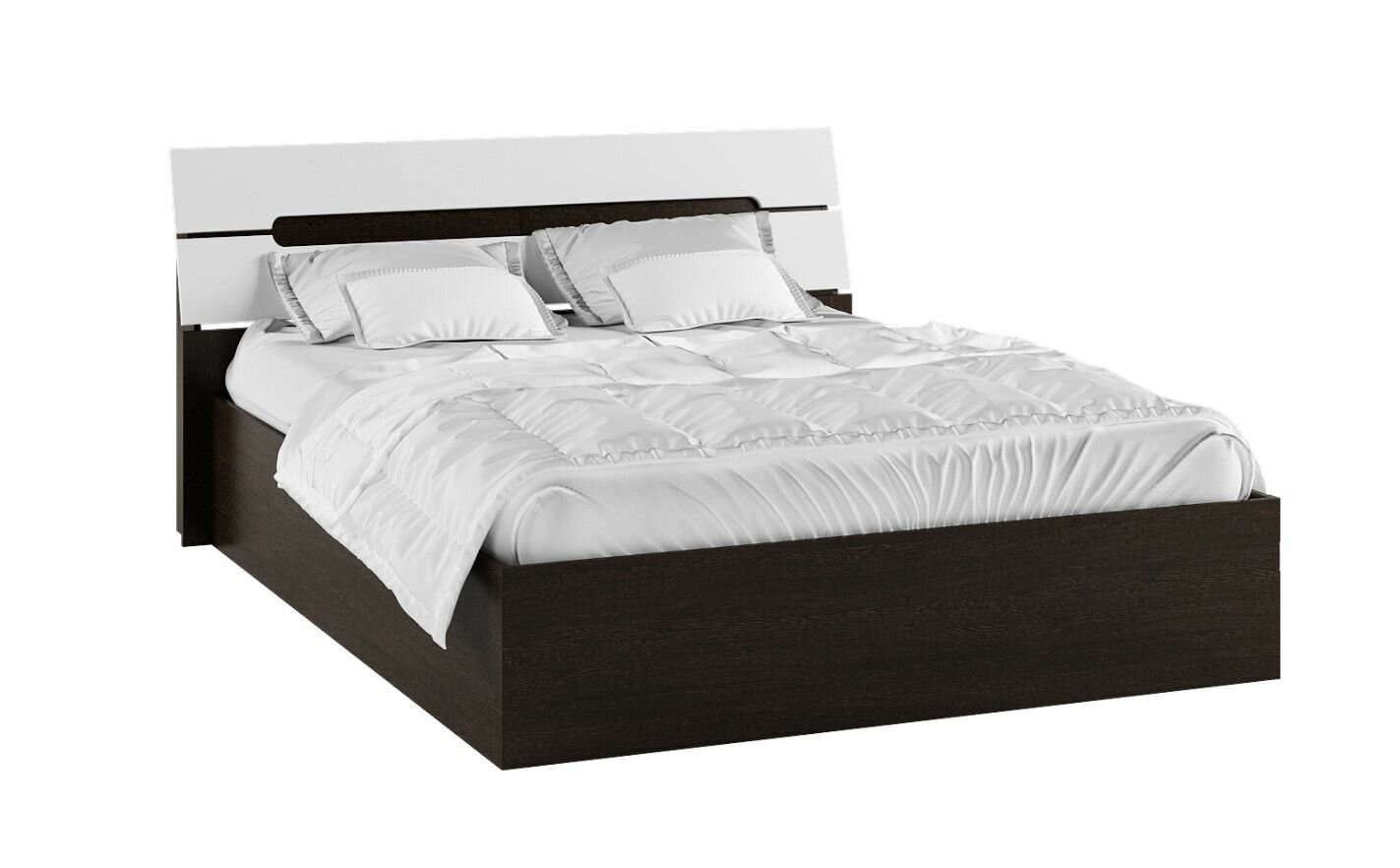 Кровать Гавана без основания (1,4м) венге/акрил белый ЛДСП, для дома, дачи, спальни, 930х1532х2182