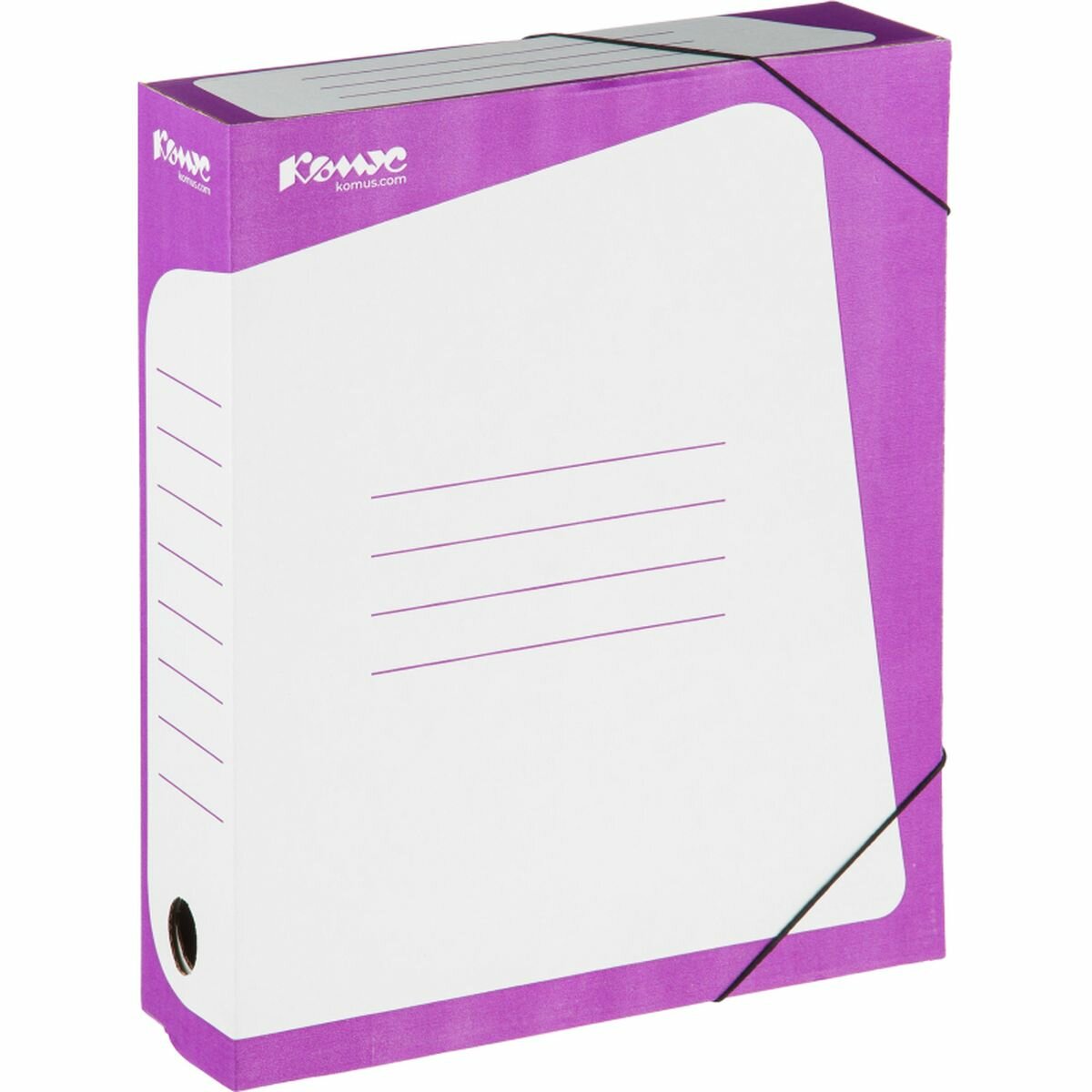 Короб архивный Комус (75мм, гофрокартон) сиреневый корешок (169228)