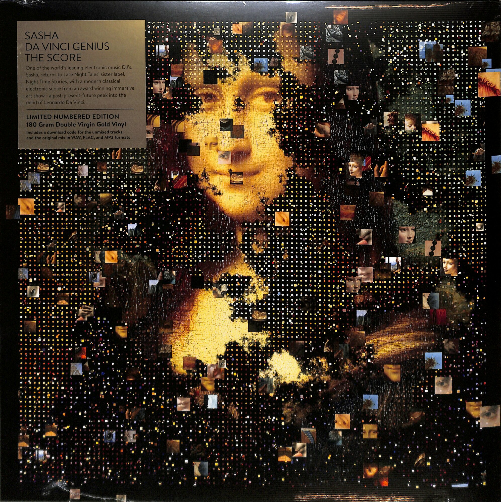 Sasha. Da Vinci Genius The Score (Gold Vinyl) (Limited Edition, Numbered, 180g, UK, Night Time Stories, ALNLP70X, 2024, новая импортн. виниловая пластинка в заводской упаковке) 2LP