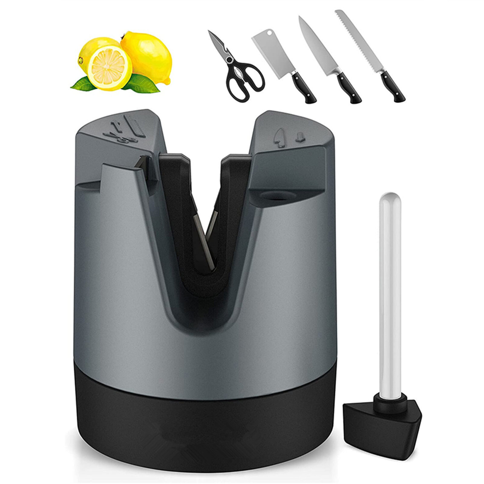 Точилка для ножей из вольфрамовой стали, ручной карманный инструмент для заточки с присоской, полировальная палочка для кухонных ножей / прямых ножниц с зубчатым лезвием