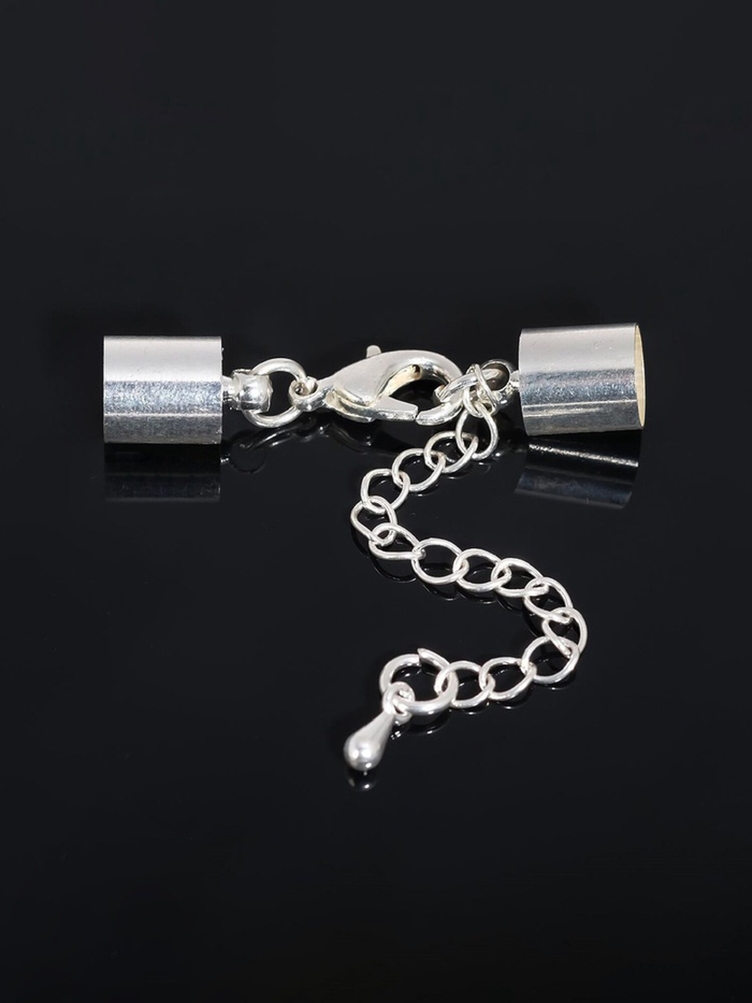 Замок-карабин Queen Fair, серебристый, металл, 12x7 мм, 5 шт.