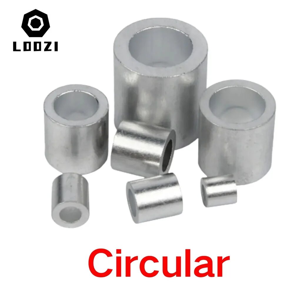Алюминиевый обжимной трос с фиксированной втулкой 8-ти типа 1.2mm (50Pcs), Circular