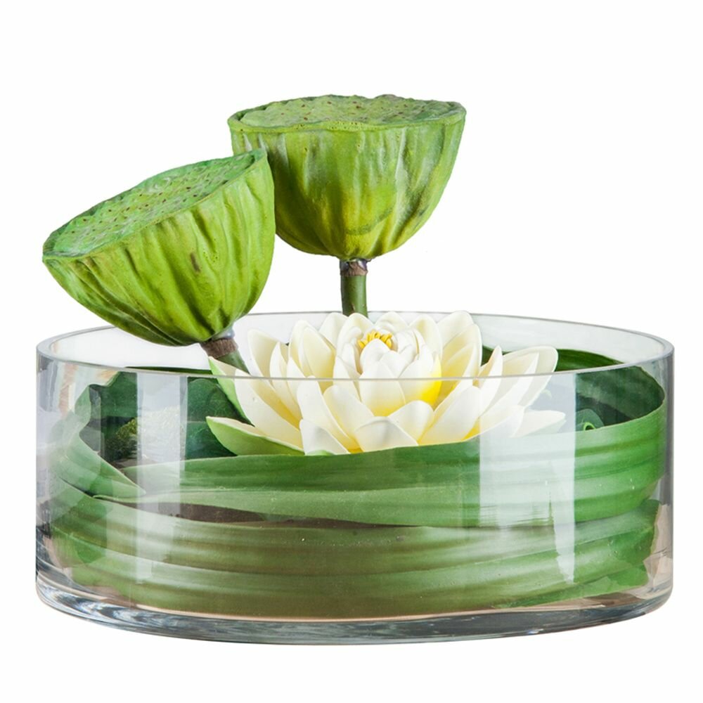 Ваза, круглая ваза с горлышком, изготовлена из стекла, современный стиль, подходит для гостиной, спальни и рабочего стола