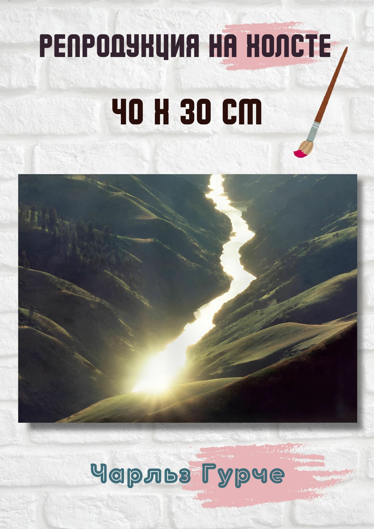 Гурче Чарльз "Река Сэмен, Айдахо". Картина на холсте 30х40 см репродукция