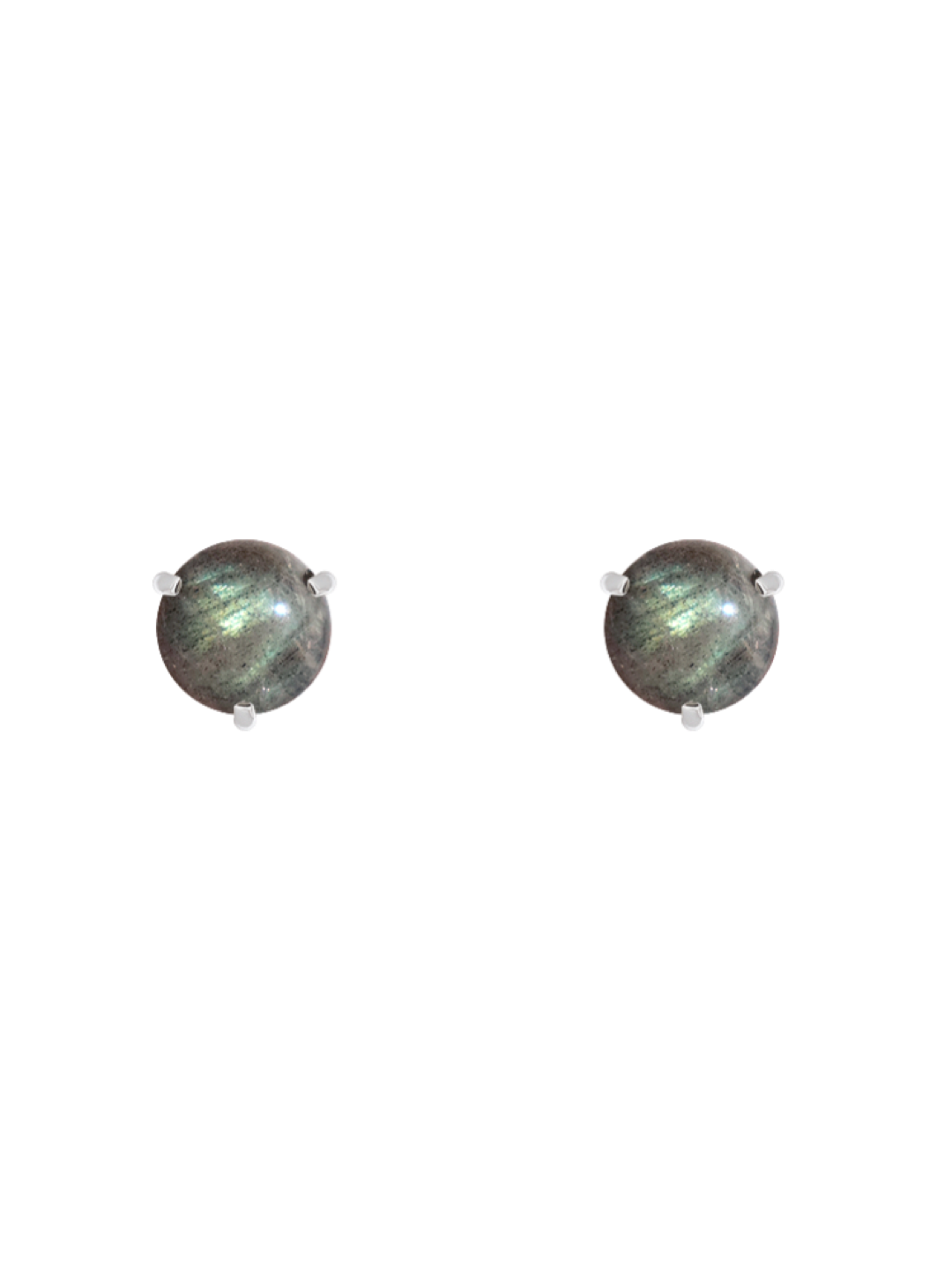 Серьги пусеты, серебро, 925 проба, родирование, лабрадорит