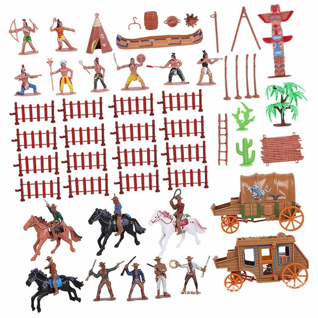 1Set Фигурки Дикого Запада для Детских Песочниц и Домашнего Декор