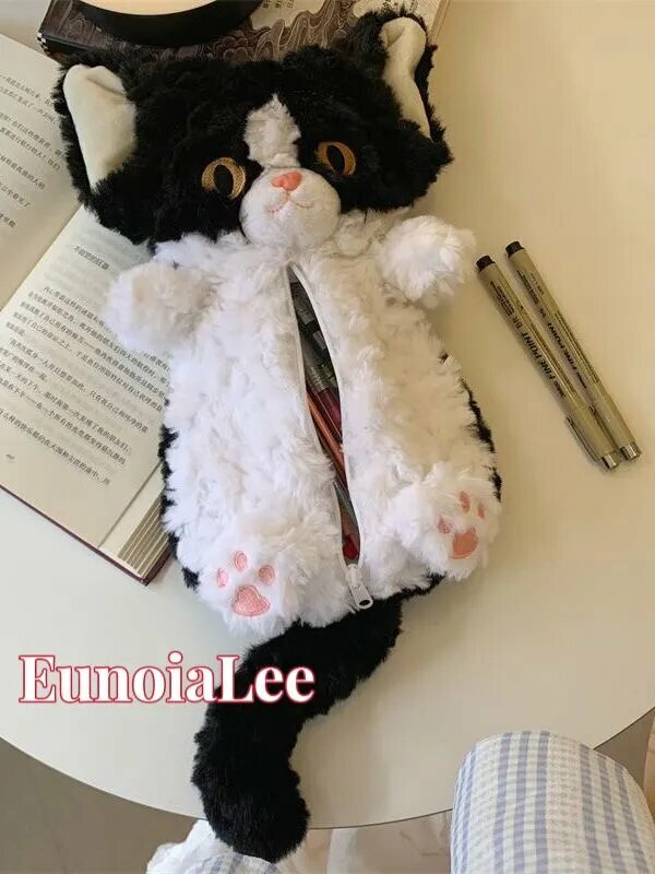 EunoiaLee школьный пенал для девочек, подходит для карандашей и кистей, cat Кукольная сумка.