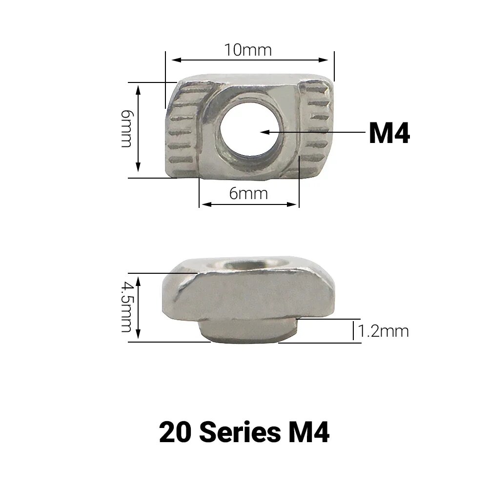 Т-образная гайка M4 20-M4, 50 шт.