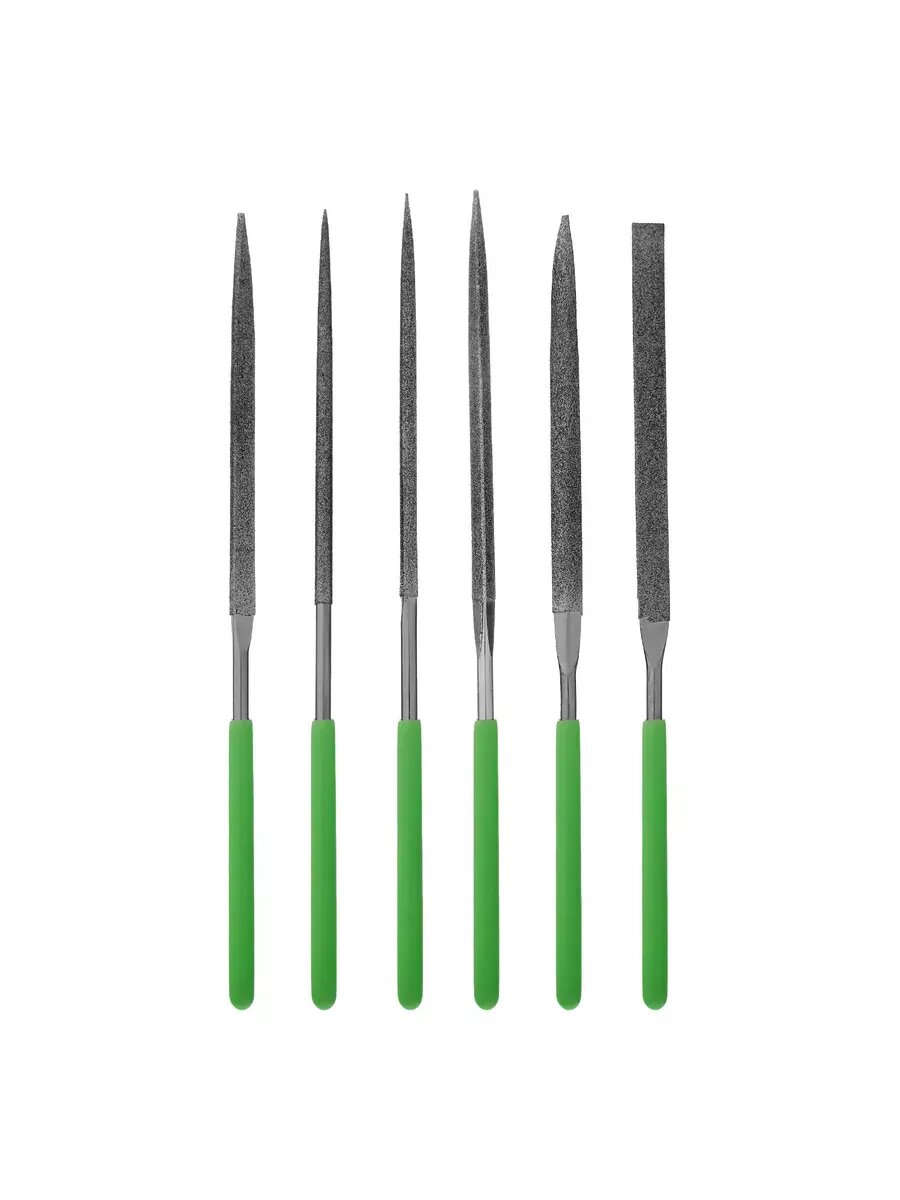 Набор надфилей алмазных, 140х70х3 мм, 6 шт, СИБРТЕХ 158347