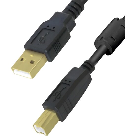 Кабель 5BITES express USB2.0 / AM-BM / FERRITES / 1.8M / Black (UC5010-018A)