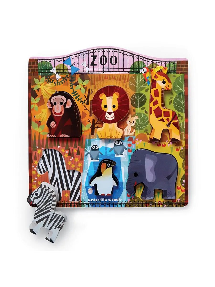 Деревянная рамка-вкладыш «Зоопарк», 6 эл.