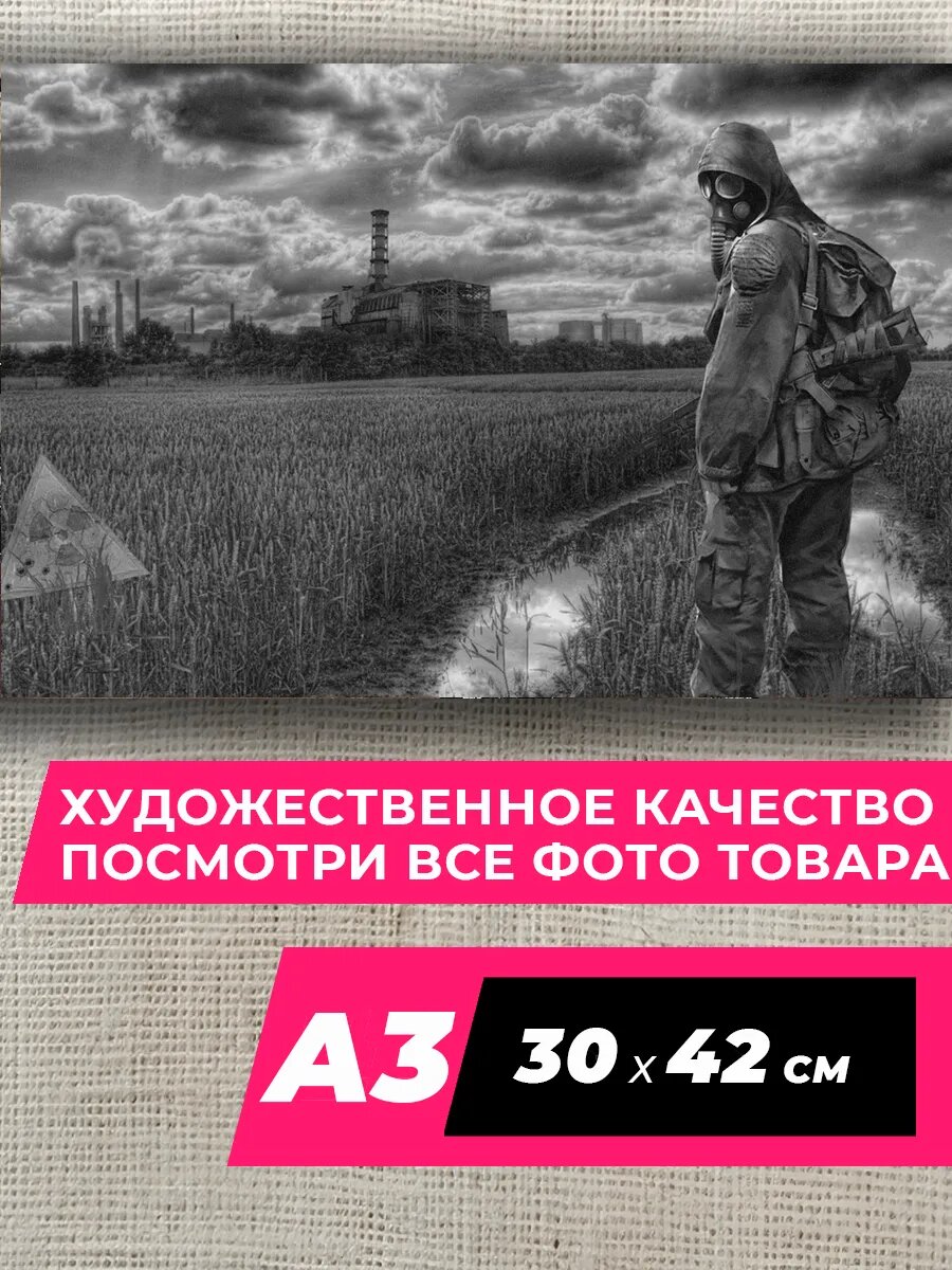 Постер Сталкер Stalker на стену 108 S.T.A.L.K.E.R. A3, матовая фотобумага премиум качества