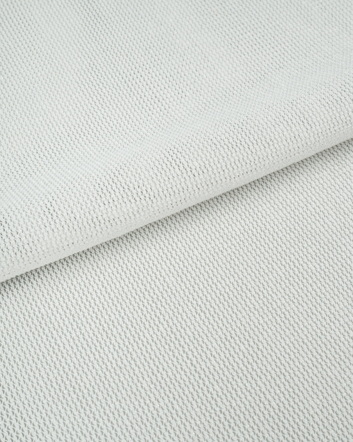 Ткань Трикотаж-сетка "Ёё" с люрексом для шитья одежды и рукоделия, отрез 1 м*160 см, цвет белый