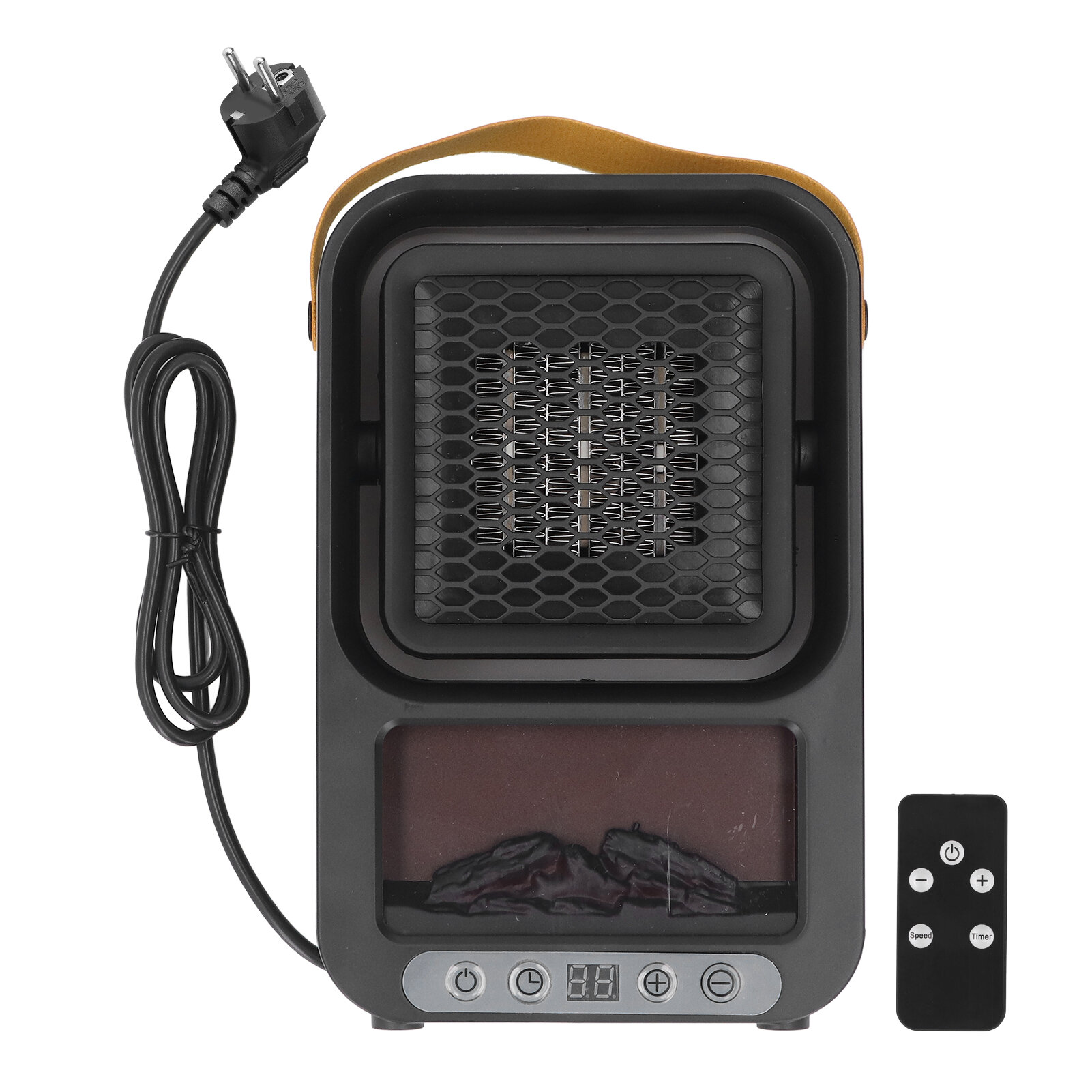 Небольшой электрический обогреватель для использования в помещении, 220 В, штепсельная вилка ЕС, портативный тихий настольный обогреватель с дистанционным управлением для домашнего офиса, спальни