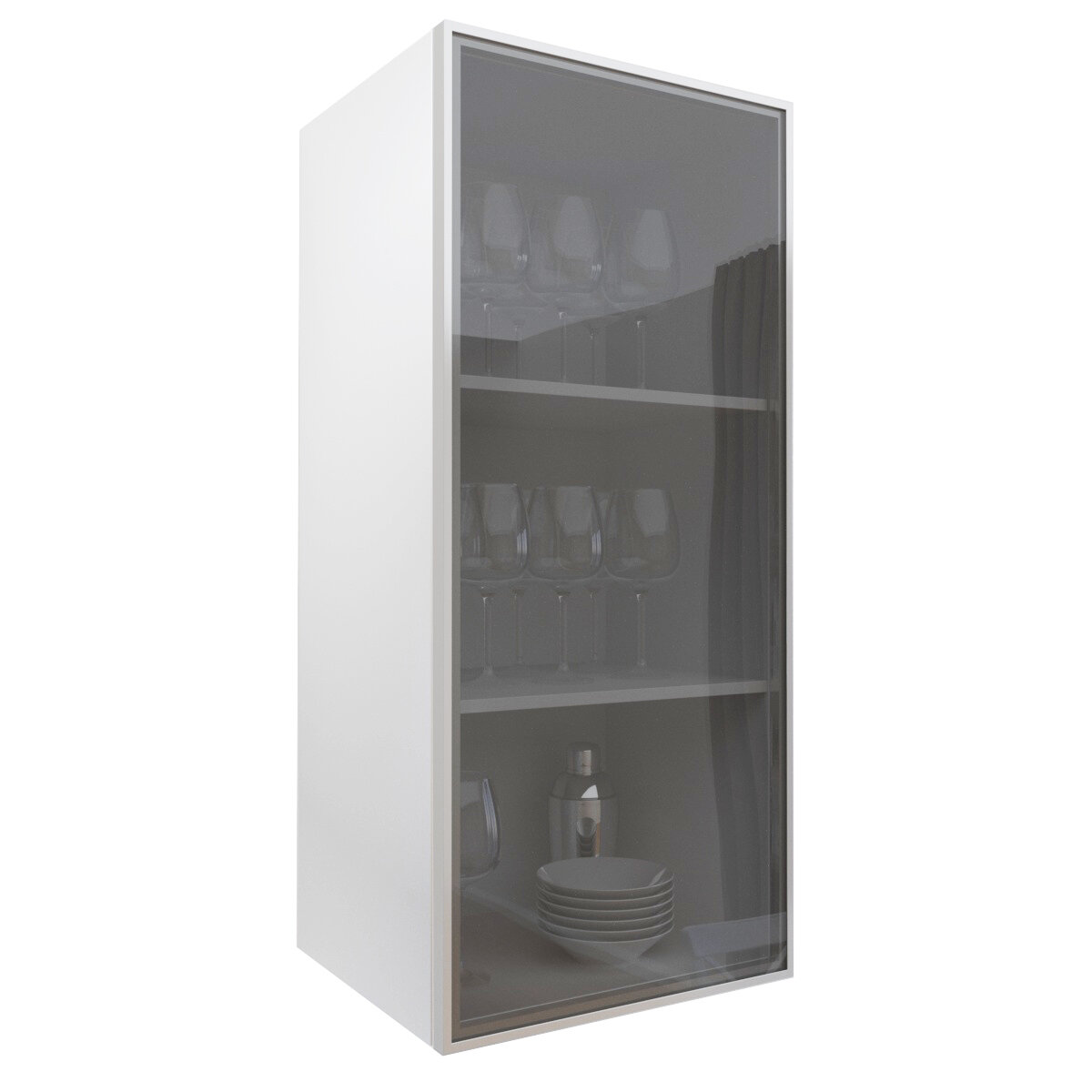 Фасад из алюминиевого профиля со стеклом Aluminum Glass 50х90см, алюминий браш/графит