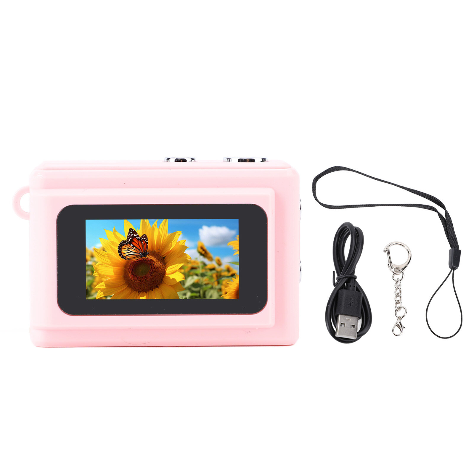 Цифровая камера 1080p 12 -мегапиксельная портативная камера HD с 0,96 -дюймовым экраном дисплея для велосипедного альпинизма Pet Record Roseate