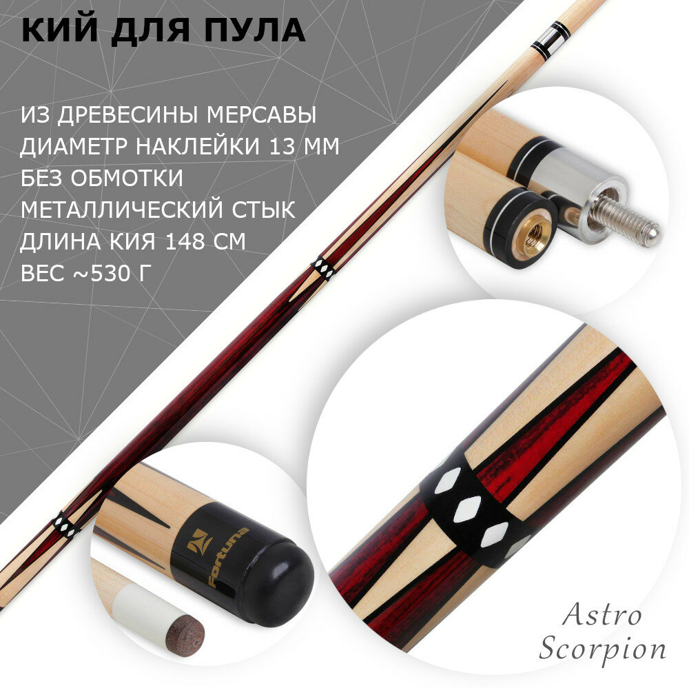 Кий для пула Astro Scorpion 2-составной