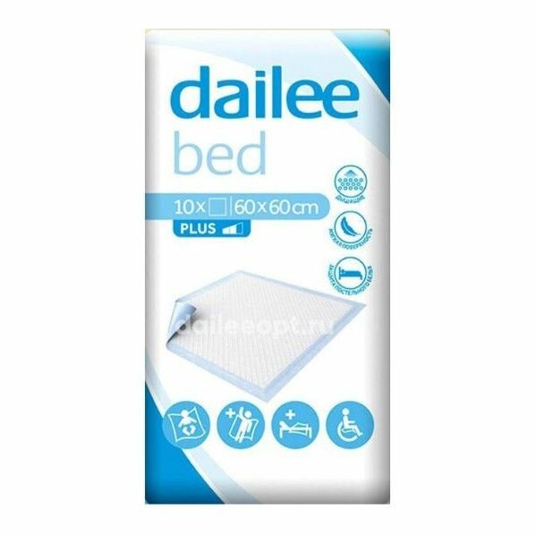 Впитывающие пеленки ID "Bed", Plus, 60х60 см, 10 шт